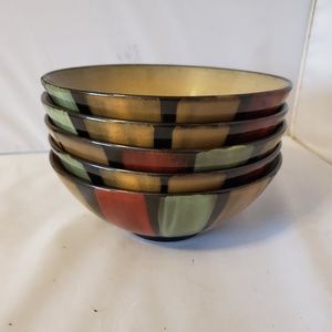 Sango | Dining | Sango Flair Black Stoneware China Bowls Set Of 5 ...